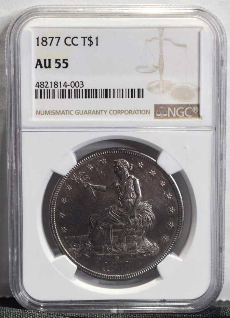1877 Carson City Trade Silver Dollar Ngc Au55 Nice Auction