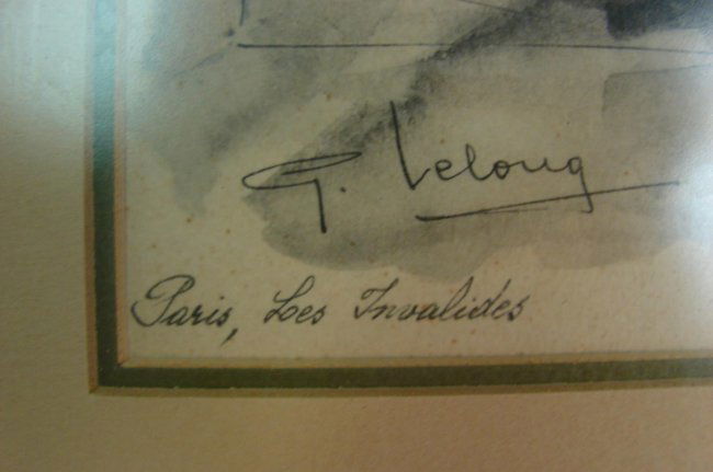 3 Framed Watercolors of Paris by G. Lelong : Lot 53