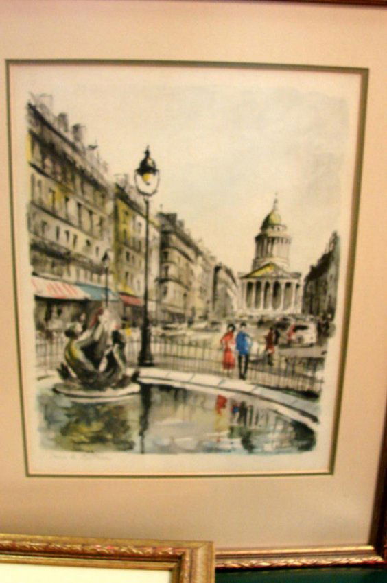 3 Framed Watercolors of Paris by G. Lelong : Lot 53