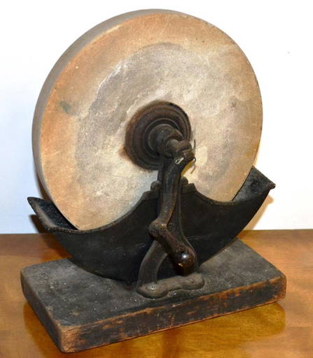 Primitive Antique R.h. Co. Stone Grinding Wheel