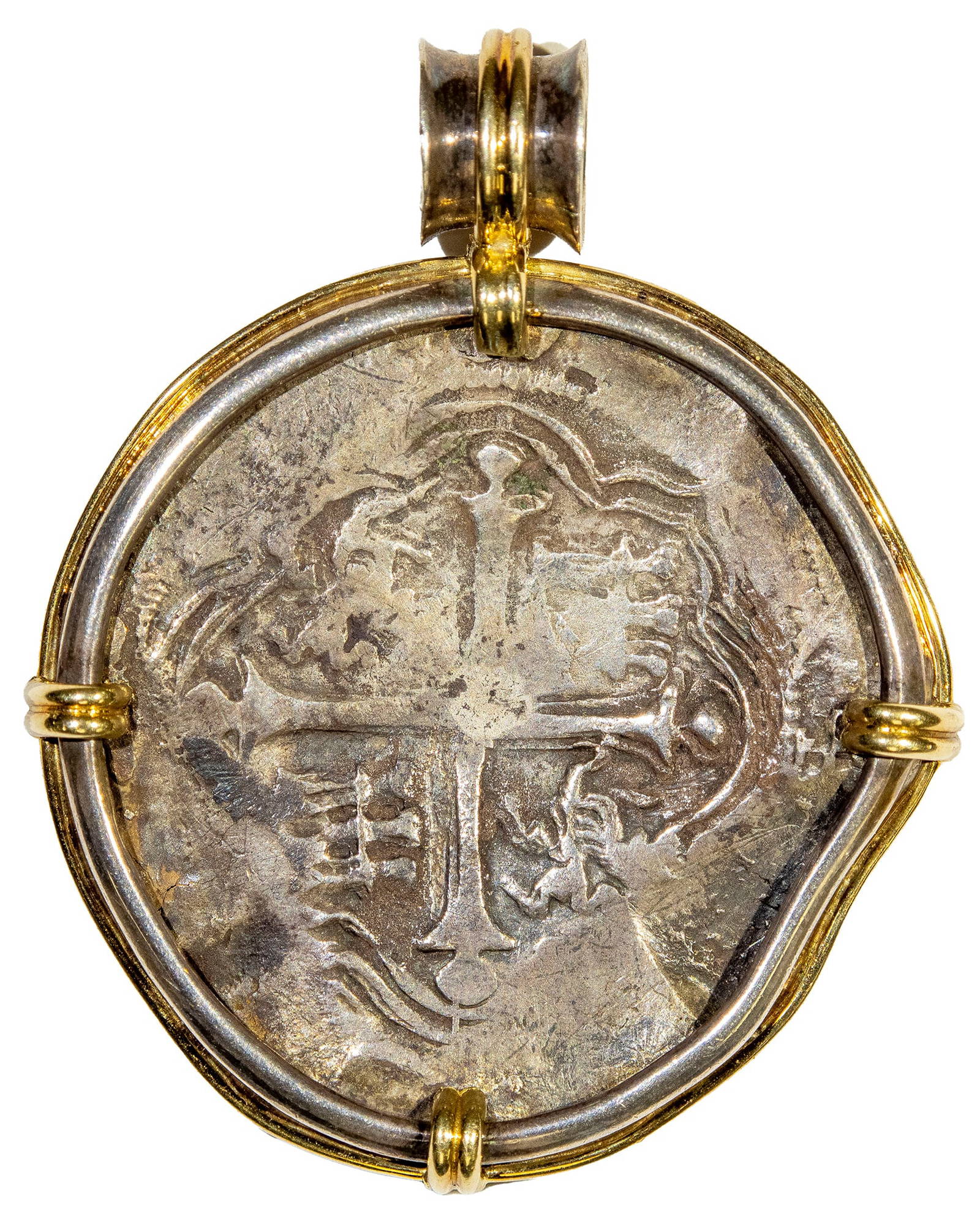 8 Reale With Heavy Silver And Gold Bezel Auction