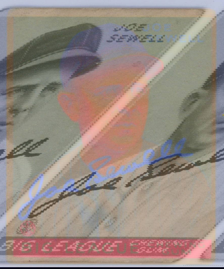 Autographed 1933 Goudey Joe Sewell Auction