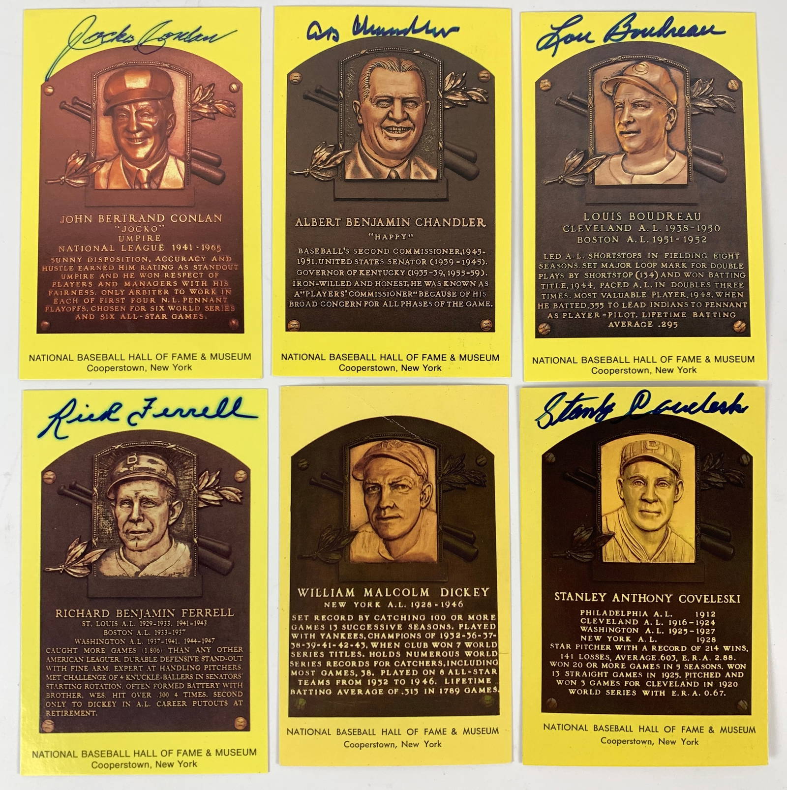 Collection Of 6 Autographed Hof Plaques Auction
