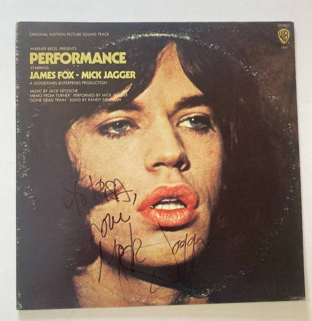 Mic Jagger Autographed Record Auction