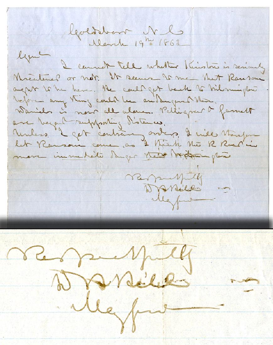 Major General D.H. Hill Writes to Major General James