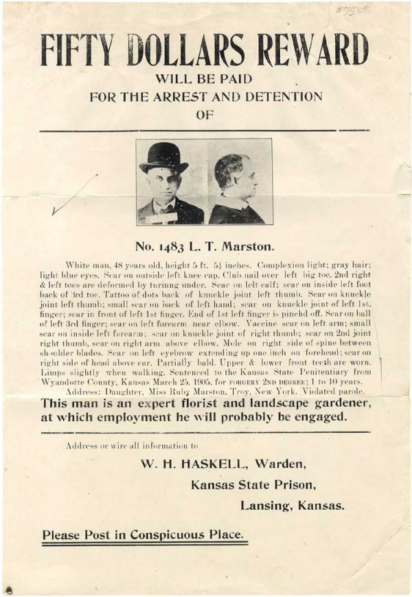 448: EARLY 1900`S WANTED POSTER