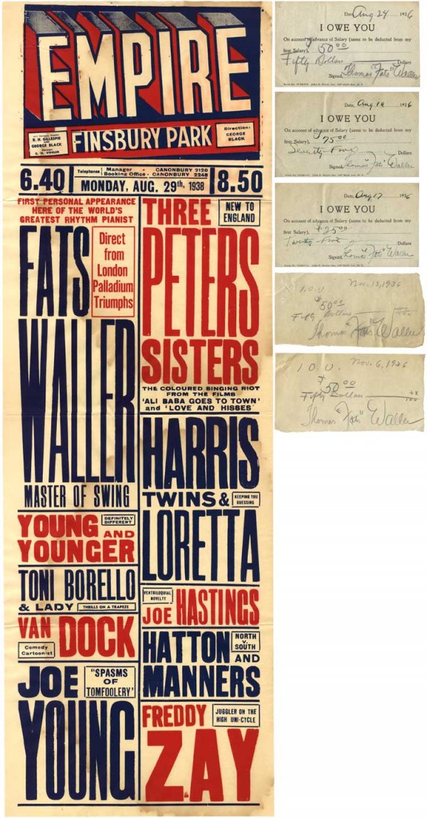 44: Fats Waller Autograph Group - Nov 20, 2008 | Raynors' Historical ...