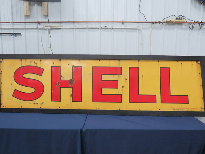 1937 Shell Porcelain Sign (very Large)