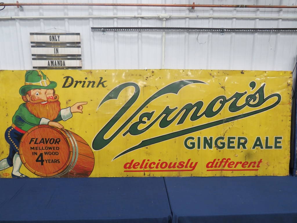 1952 Vernor's Ginger Ale Sign (very Large) Auction