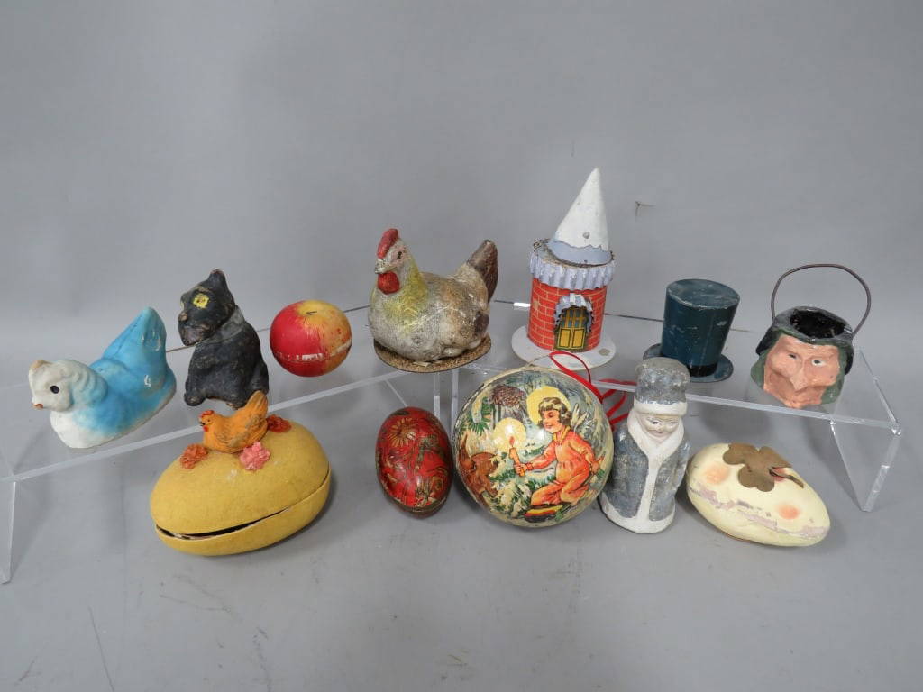 Twelve (12) Paper Mache Candy Containers Auction