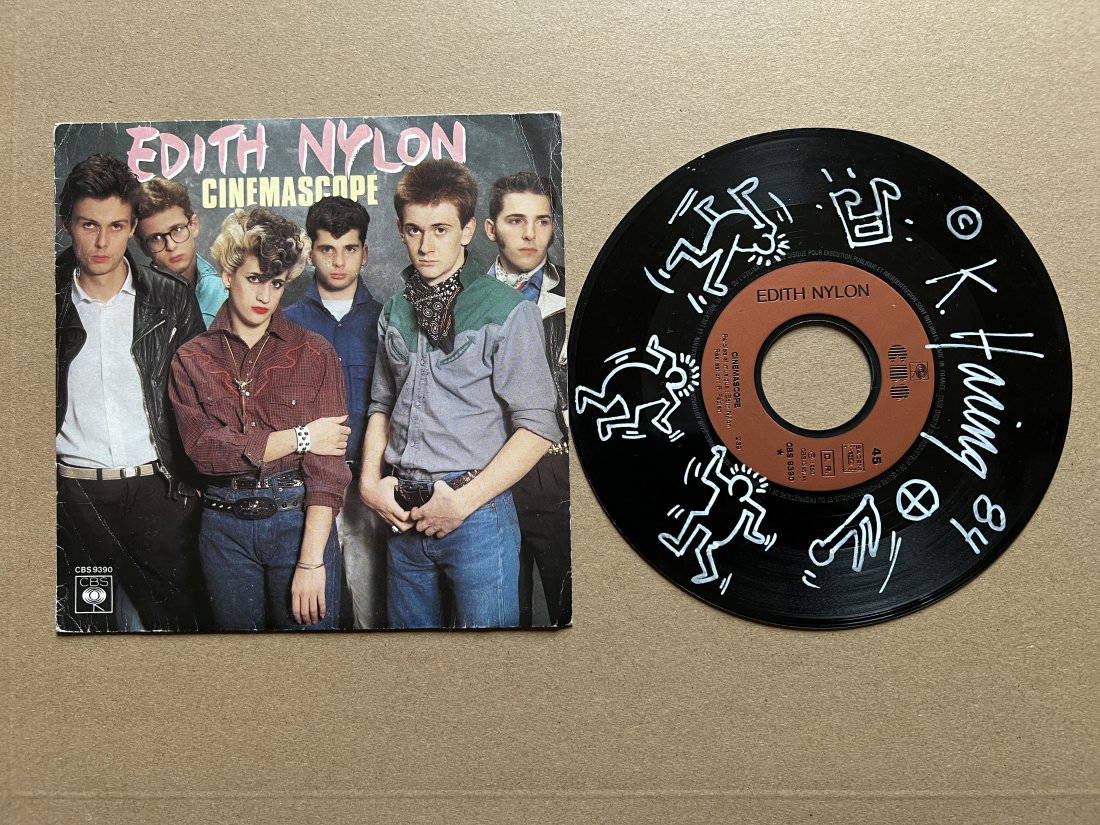 Keith Haring Drawing To A 7" Record Edith Nylon Auction