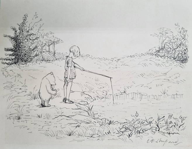 Ernest Shepard Original Pen And Ink Drawing Christopher Robin And ...