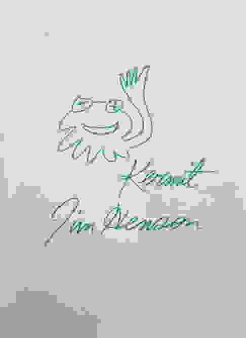 Jim Henson Kermit The Frog Drawing & Signature In Green Marker. Auction