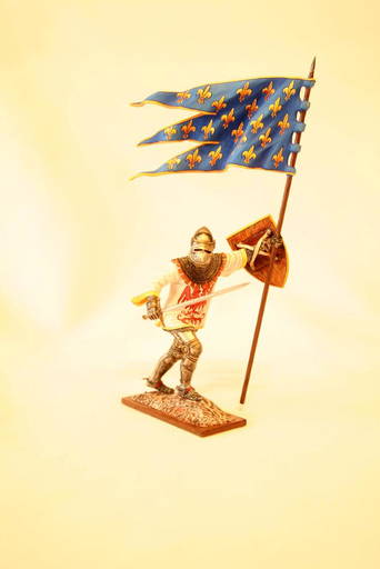 Medieval Knight On Foot With Banner