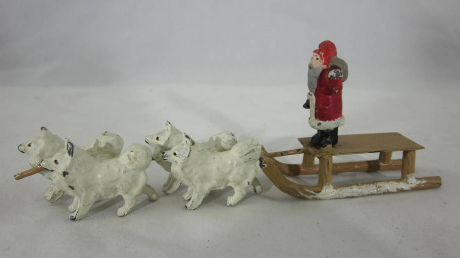 Heyde Christmas Santa On Sled Vignette