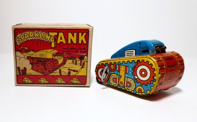 Marx Sparking Tank #5 Wind-up Tin Toy - Dec 04, 2016 | Old Toy Soldier ...