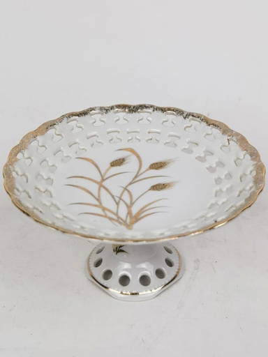 Vintage Lefton China Wheat Pattern Footed Plate