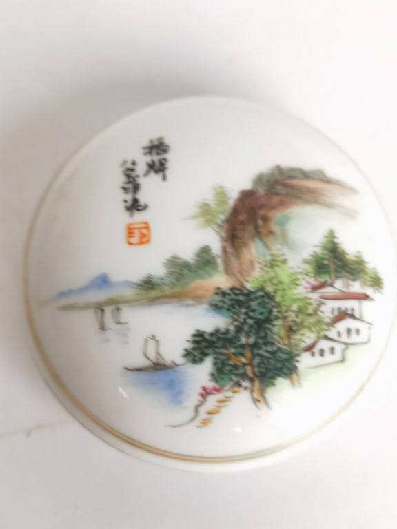Chinese Fujian Seal Ink In Porcelain Seal Ink Box Auction