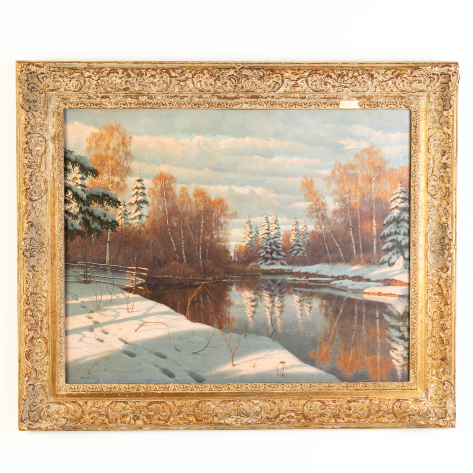 Boris Vasilevich Bessonov (1862-1934) Russian Winter Landscape Auction