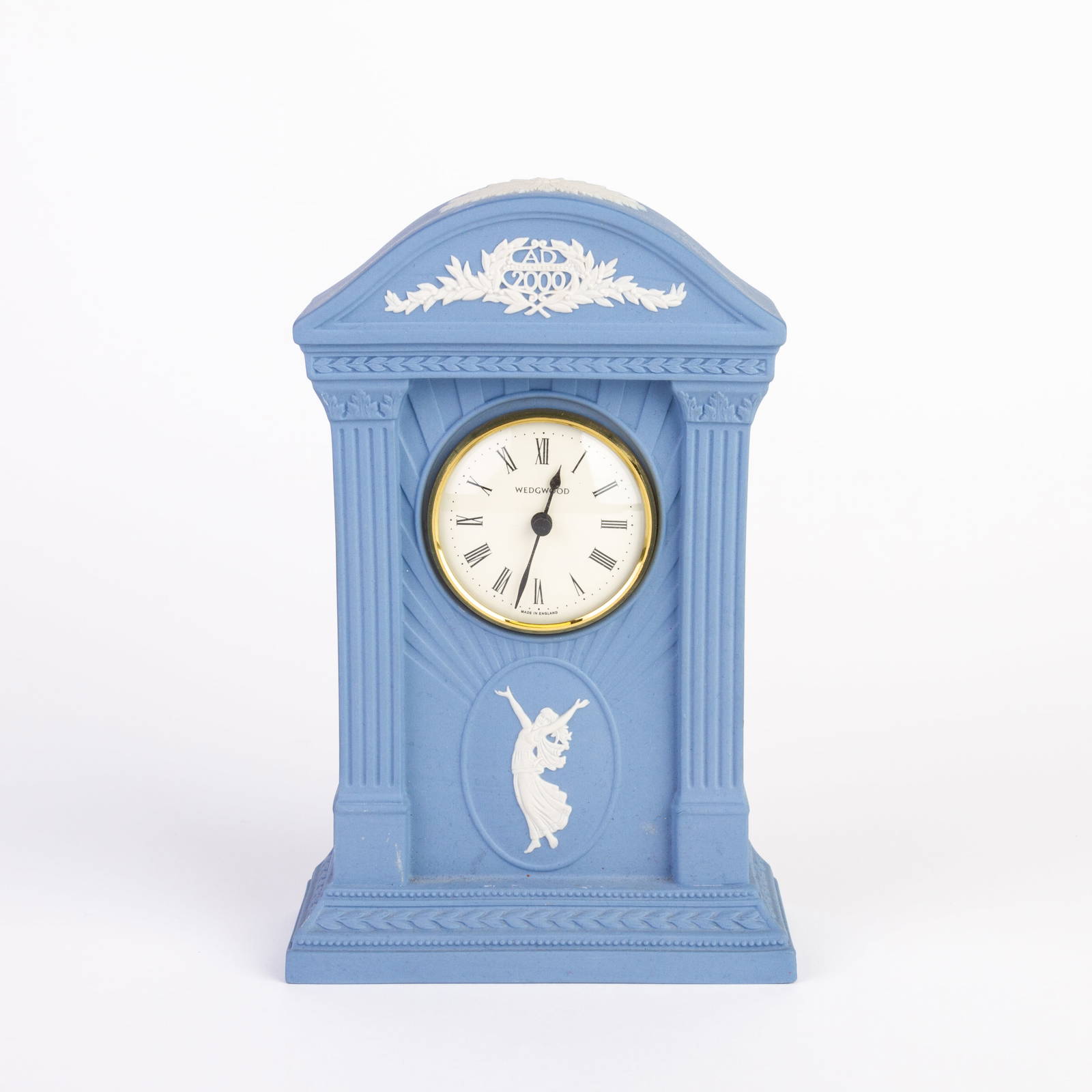Wedgwood Dancing Hours Blue Jasperware Mantel Clock Auction