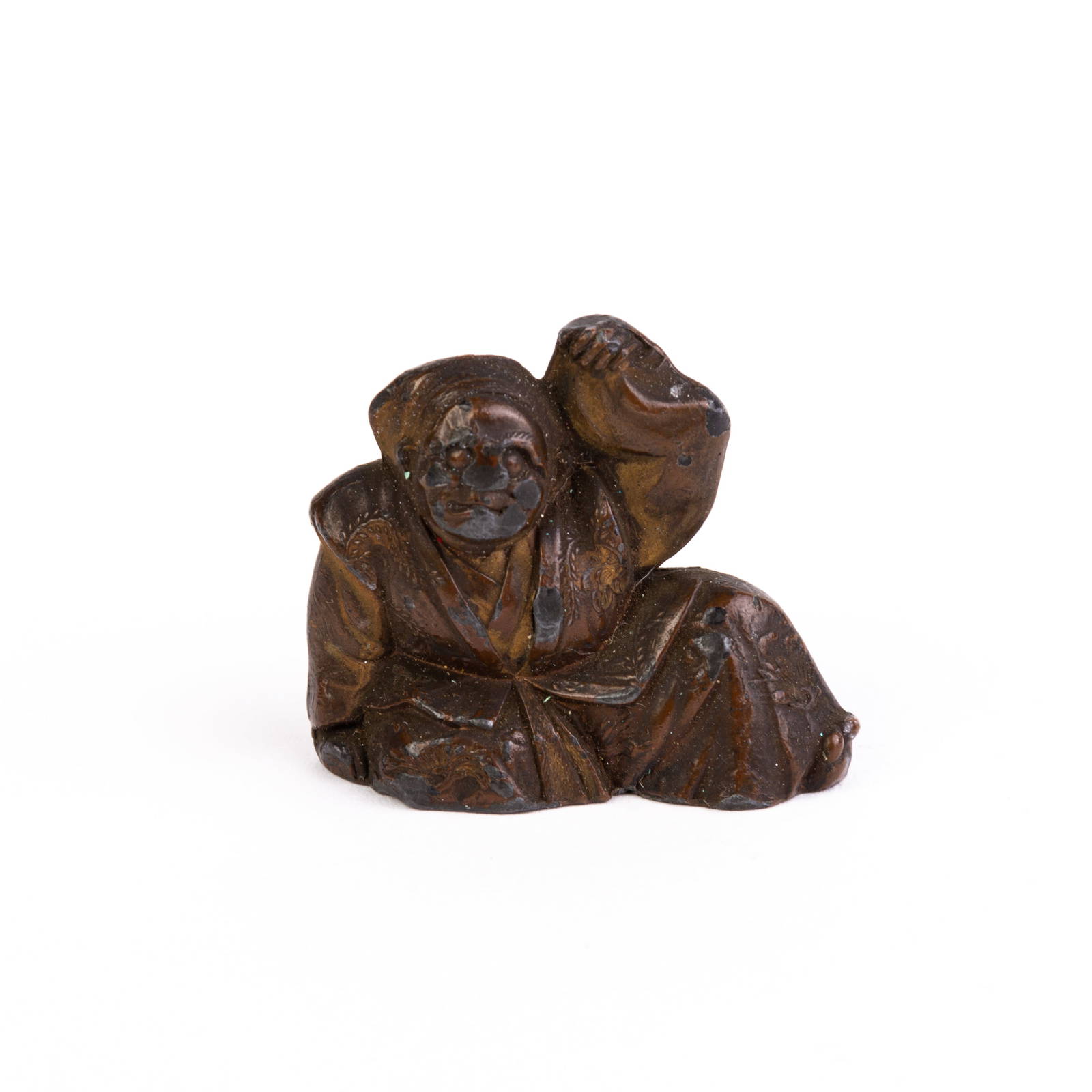 Japanese Bronze Netsuke Inro Meiji Sculpture Auction