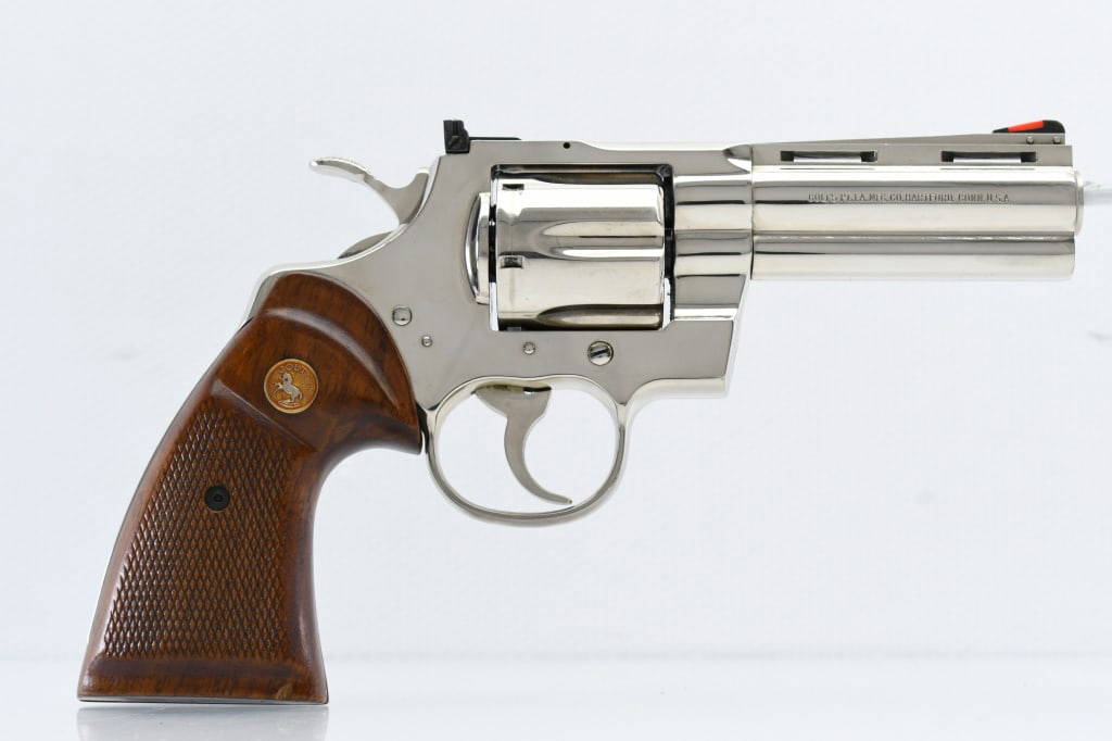 1981 Colt Python - Nickle (4"), 357 Magnum, Revolver, Sn - K23805 Auction