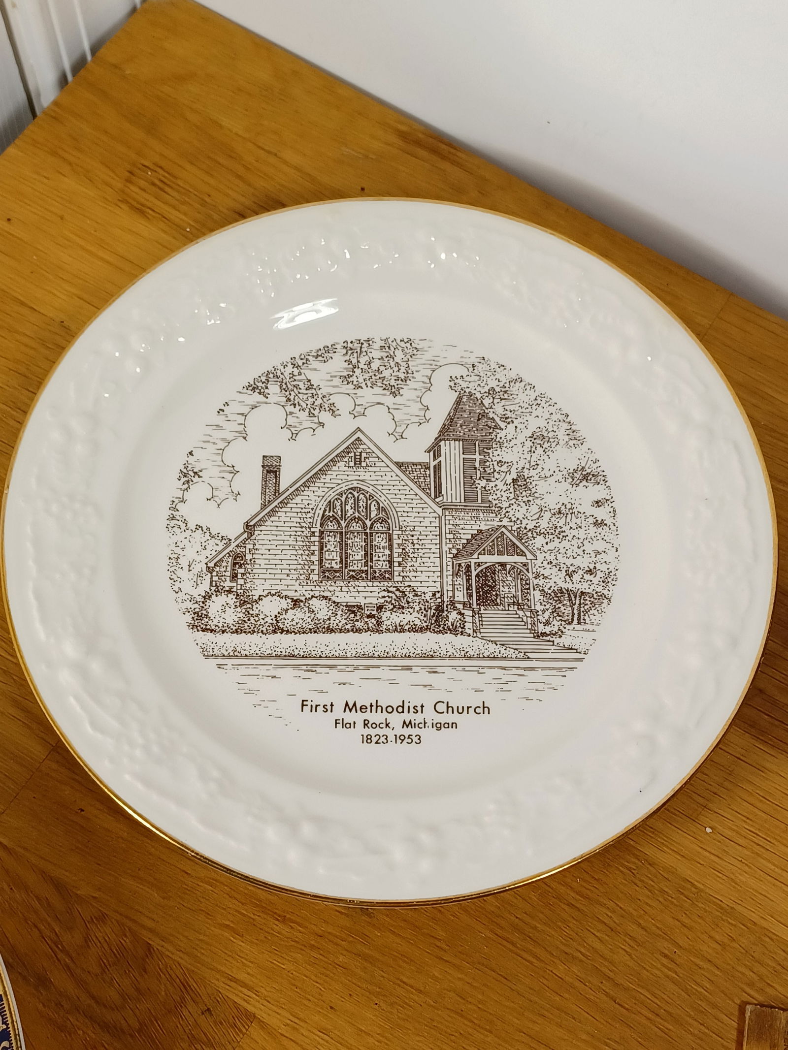 Vintage Homer Laughlin Commemorative Plate First Methodist Church Flat ...