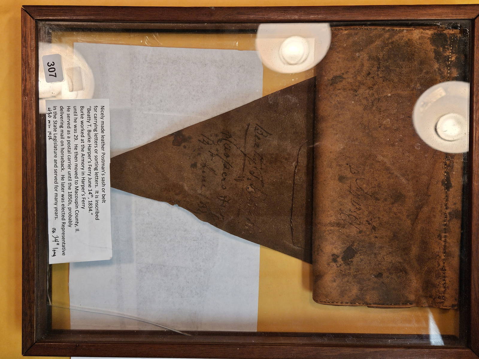 ** Rare! 1834 Harper's Ferry Postman's Belt Auction