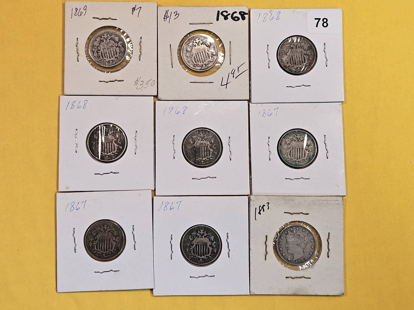 Nine 5 Cents Auction