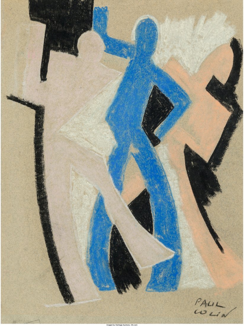 Paul Colin (french, 1892 1985) Dancers Pastel On