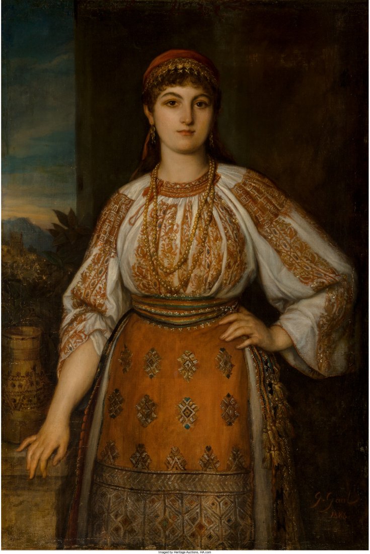 Gustav Gaul (German, 1836-1888) A woman in folk dress,