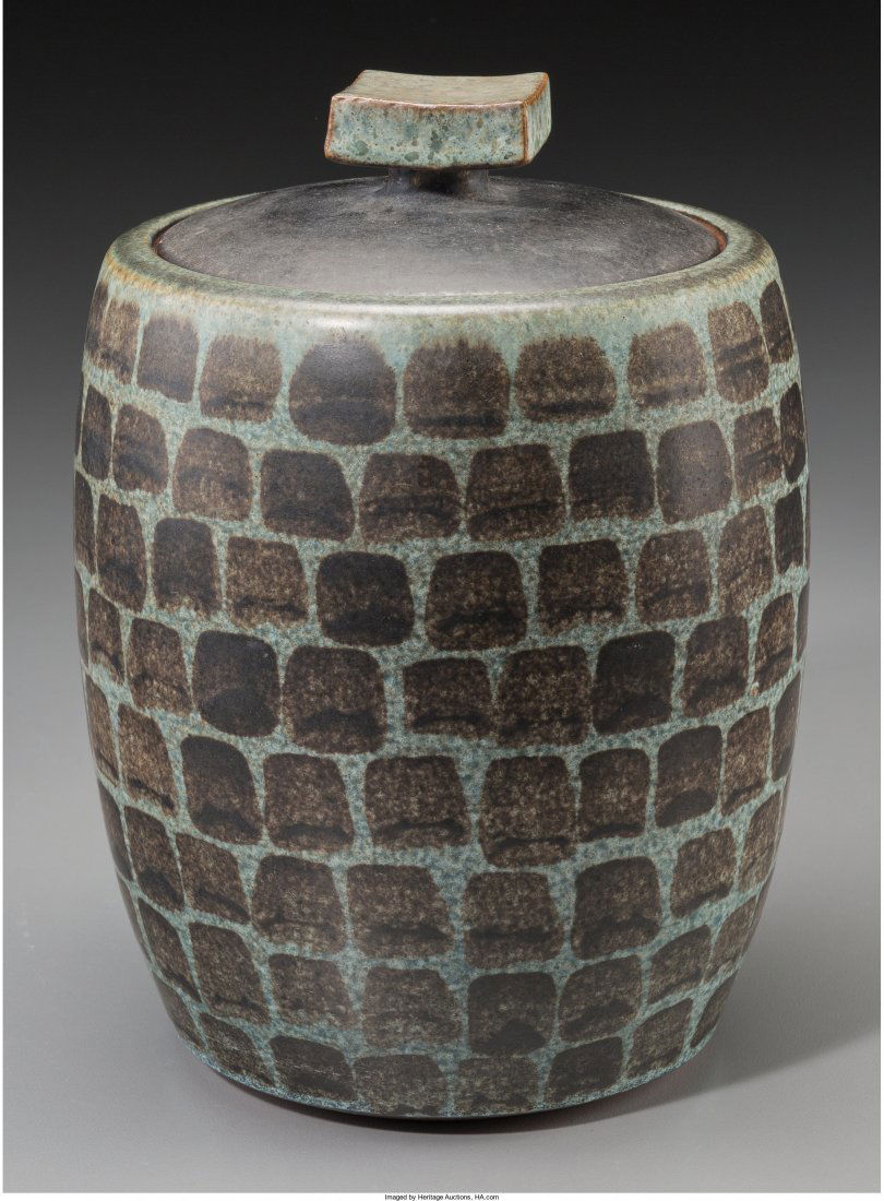 A Harrison McIntosh Glazed Stoneware Jar, Los Angeles,