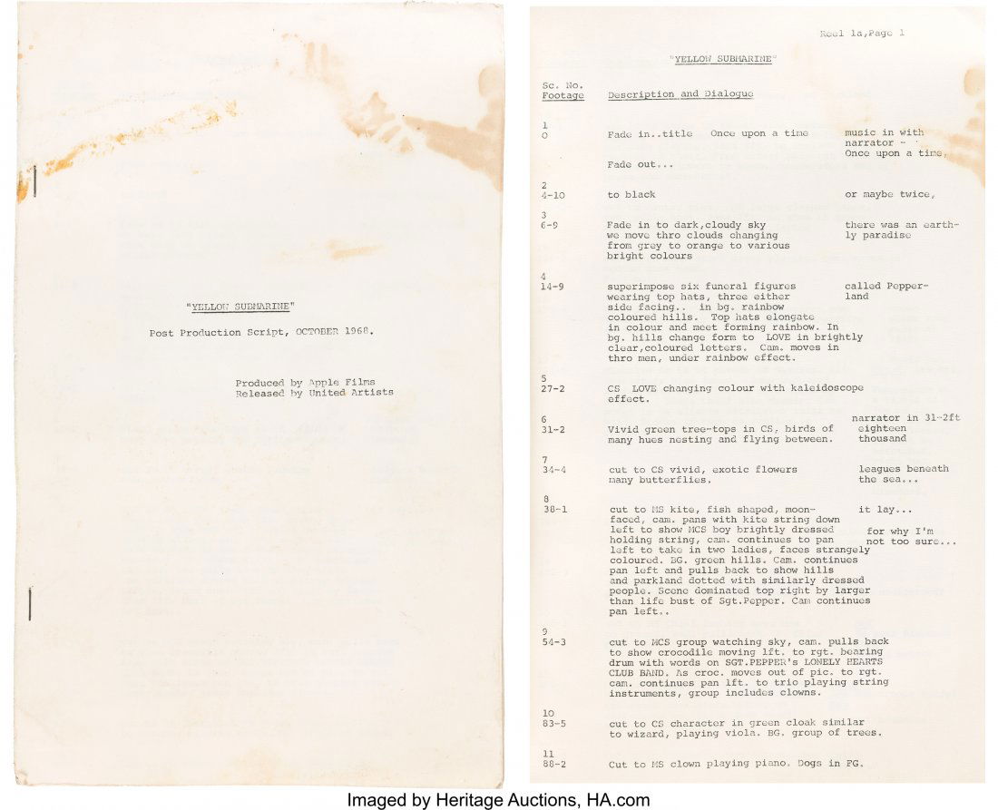 89359: Beatles Yellow Submarine Post Production Script - Nov 11, 2017 ...