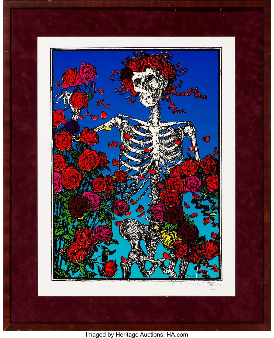 89547: Grateful Dead Skull and Roses Print Signed by St
