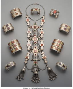 Buy Early 1900s Pakistan Champleve Enamel Anklet, A Hinged Jhanhjar ...