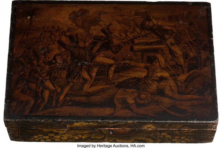 Barbary War: Battle Of Derna Folk Art Box. 12" X