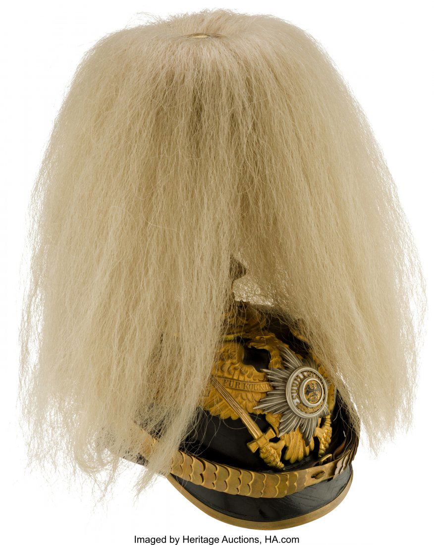 40150: Beautiful Prussian Guard Officer Helmet with Hor