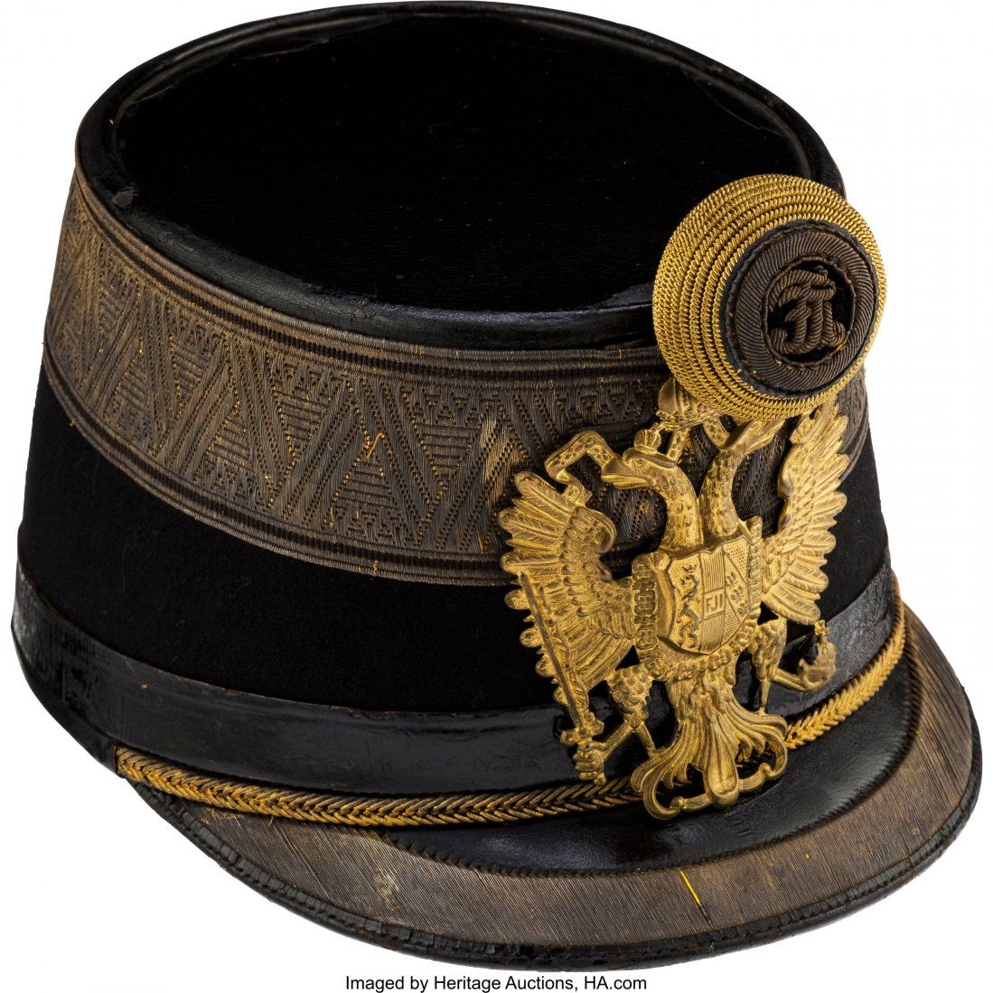 40163: Austro-Hungarian Officers' Shako. A beautiful sh