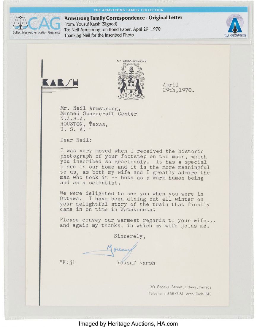 52791: Neil Armstrong: 1970 Typed Letter Signed by Note