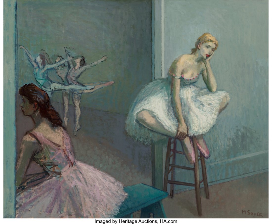 68130: Moses Soyer (American, 1899-1974) Resting Dancer