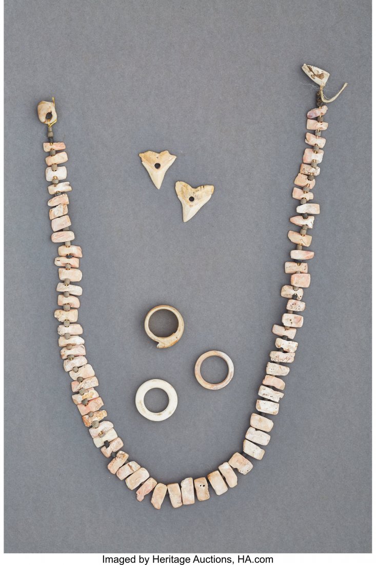 Two Pre Columbian Spondylus Shell Necklaces With