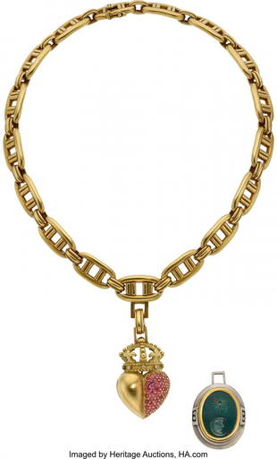 Diamond, Ruby, Bloodstone, Gold, Stainless Steel