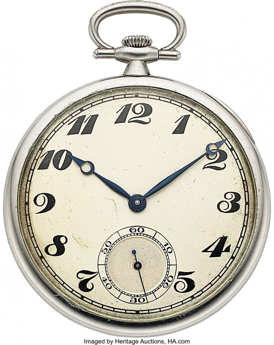 54210: C.H. Meylan Platinum & Enamel Thin-Line Watch C