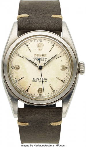 Rolex, Extremely Rare Ref. 6098 White Dial 3,6,9