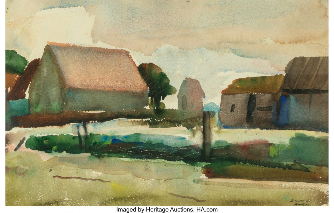 27010: Albert W. Hampson (American, 1911-1990) The Barn - Mar 12, 2020 ...