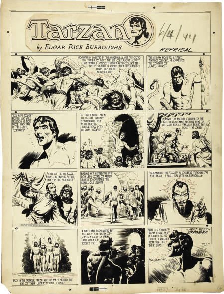 41279: Burne Hogarth - Tarzan Sunday Original Art - Aug 07, 2008 ...