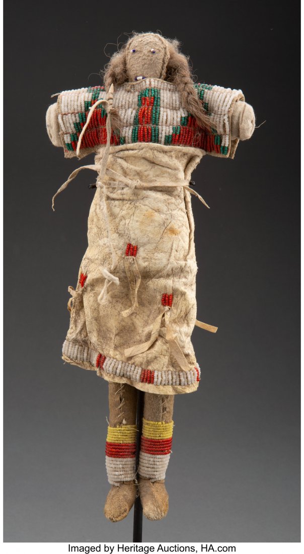 70406: A Plains Beaded Hide Doll c. 1890 hide, glass - May 29, 2020 ...