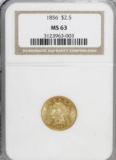 1856 $2 1/2 Ms63 Ngc.