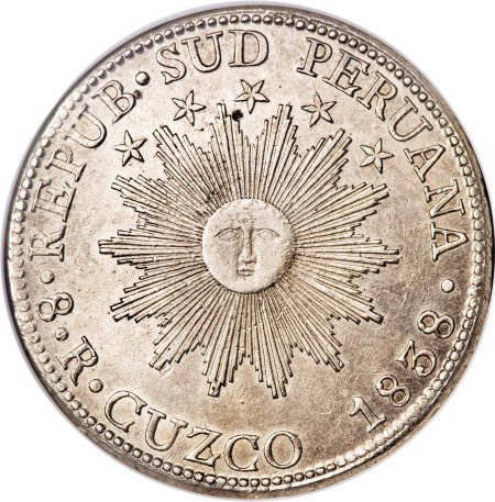 Peru South Peru 8 Reales 1838 Ms Cuzco,