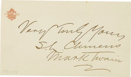 36155: Samuel Clemens Signature, - Oct 18, 2008 | Heritage Auctions in TX